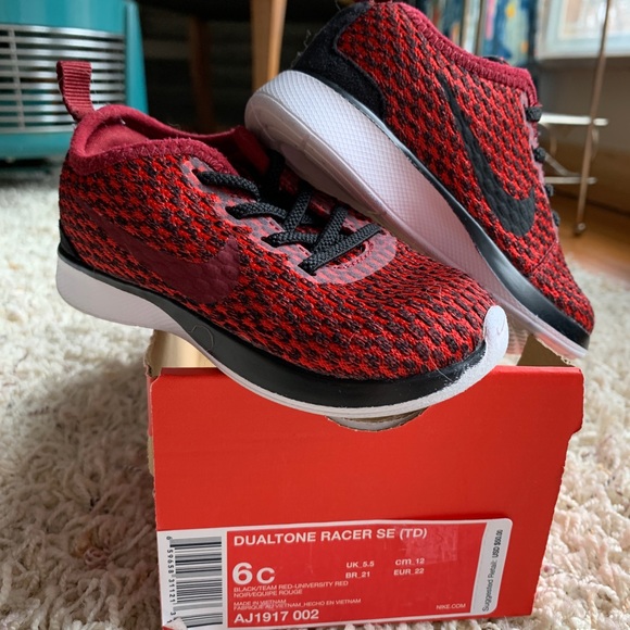 Nike | Shoes | Nike Dualtone Racer Red Black Tennis Shoes | Poshmark